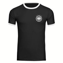 multifanshop Kontrast T-Shirt - Deutschland - Adler Retro - Druck wei&szlig; - M&auml;nner