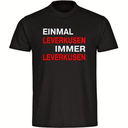 multifanshop Herren T-Shirt - Leverkusen - Einmal Immer - Druck rot - M&auml;nner