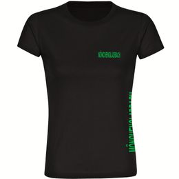 multifanshop Damen T-Shirt - M&ouml;nchengladbach - Brust & Seite - Druck gr&uuml;n - Frauen