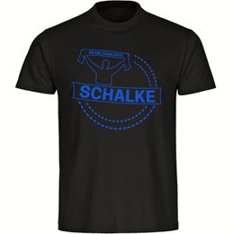 multifanshop Herren T-Shirt - Schalke - Meine Fankurve - Druck blau - M&auml;nner