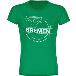 multifanshop Damen T-Shirt - Bremen - Meine Fankurve - Druck wei&szlig; - Frauen