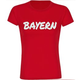 multifanshop Damen T-Shirt - Bayern - Textmarker - Druck wei&szlig; - Frauen