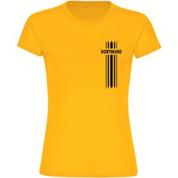 multifanshop Damen T-Shirt - Dortmund - Streifen - Druck schwarz - Frauen