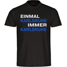 multifanshop Herren T-Shirt - Karlsruhe - Einmal Immer - Druck blau - M&auml;nner