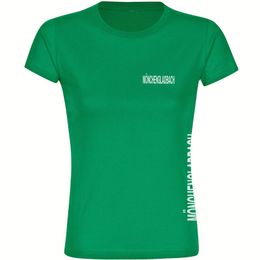 multifanshop Damen T-Shirt - M&ouml;nchengladbach - Brust & Seite - Druck wei&szlig; - Frauen