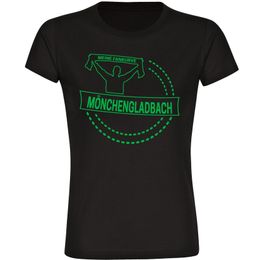 multifanshop Damen T-Shirt - M&ouml;nchengladbach - Meine Fankurve - Druck gr&uuml;n - Frauen