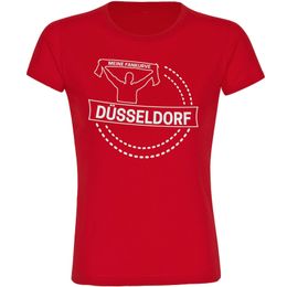 multifanshop Damen T-Shirt - D&uuml;sseldorf - Meine Fankurve - Druck wei&szlig; - Frauen
