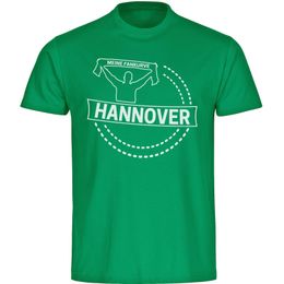 multifanshop Herren T-Shirt - Hannover - Meine Fankurve - Druck wei&szlig; - M&auml;nner