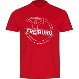 multifanshop Herren T-Shirt - Freiburg - Meine Fankurve - Druck wei&szlig; - M&auml;nner