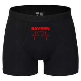 multifanshop Herren Boxer Short - Bayern - Herzschlag - Druck rot - Unterw&auml;sche