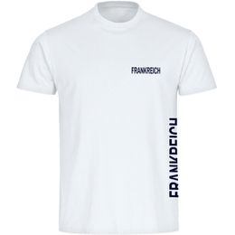 multifanshop Herren T-Shirt - Frankreich - Brust & Seite - Druck navi - M&auml;nner