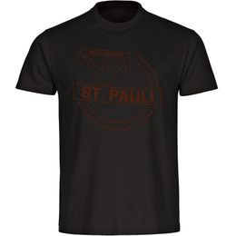 multifanshop Herren T-Shirt - St. Pauli - Meine Fankurve - Druck braun - M&auml;nner