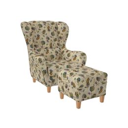 Supellex Sofia Ohrensessel mit Hocker Design Provence Lavendel?