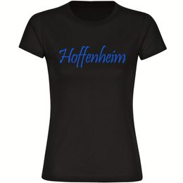 multifanshop Damen T-Shirt - Hoffenheim - Schriftzug - Druck blau - Frauen