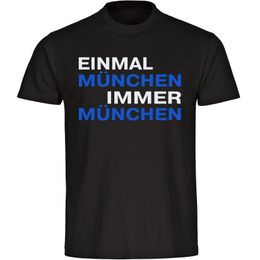multifanshop Herren T-Shirt - M&uuml;nchen blau - Einmal Immer - Druck blau - M&auml;nner