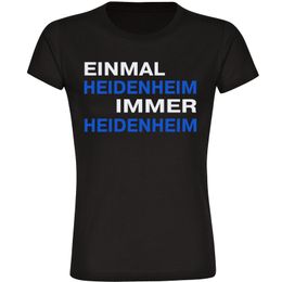 multifanshop Damen T-Shirt - Heidenheim - Einmal Immer - Druck rot - Frauen