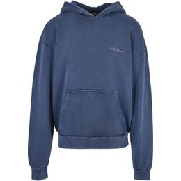 Kapuzensweatshirt Urban Classics "Urban Classics Herren Small Embroidery Hoody", Herren, Gr. L, spaceblau, 100% Baumwolle, unifarben, Sweatshirts