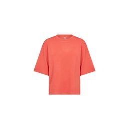Kurzarmhemd soyaconcept "Soya Concept T-shirt SC-BANU", Damen, Gr. L, Normalgr&ouml;&szlig;en, 4030 bittersweet, Obermaterial: 48% Modal, 48% Polyester, 4% Elasthan, Hemden