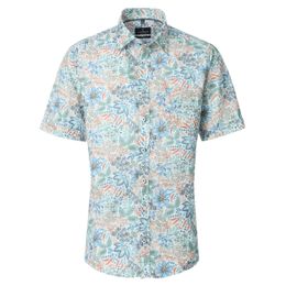 Kurzarmhemd Casamoda "Casamoda Freizeithemd Kurzarm Print", Herren, Gr. M, Normalgr&ouml;&szlig;en, orange, 100% Baumwolle, bedruckt, l&auml;ssig geschnitten, Hemden