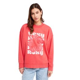 Sweatshirt Roxy "Lineup Terry", Damen, Gr. L, hibiscus, Obermaterial: 55% Baumwolle, 25% Baumwolle, 20% Polyester., Sweatshirts Sweatshirt