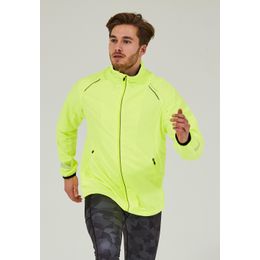 Laufjacke Endurance "Earlington", Herren, Gr. S, gelb, 100% Polyester, mehrfarbig, normal, hoch geschlossener Ausschnitt, Jacken, mit extra gro&szlig;en reflektierenden Elementen