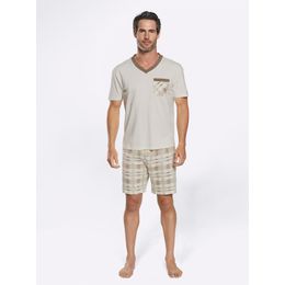 King&acute;S Club Schlafanzug KINGS CLUB, Herren, Gr. 44/46, bunt (blau, natur), 100% Baumwolle, Homewear-Sets Schlafanzug
