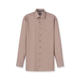 Businesshemd OLYMP "OLYMP Luxor, modern fit, New Kent", Herren, Gr. 38, Normaler Arm, beige (nougat), 100% Baumwolle, Hemden