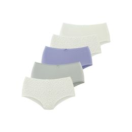 Taillenslip Vivance, Damen, Gr. 52/54, mint mix, Jersey, Obermaterial: 95% Baumwolle, 5% Elasthan, bedruckt, unifarben, k&ouml;rpernah, Unterhosen Taillenslip, mit kleiner H&auml;kelkante, elastische Baumwollmischung
