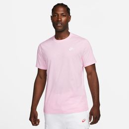 T-Shirt Nike Sportswear "M NSW CLUB TEE", Herren, Gr. XL, pink foam, w, Jersey, Obermaterial: 100% Baumwolle, regular fit normal, Rundhals, Shirts T-Shirt, Regular Fit, Kurzarm, Rundhalsausschnitt