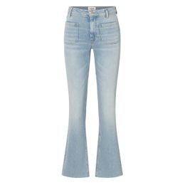 JOOP! Bootcut-Jeans JOOP "Ella", Damen, Gr. 30, N-Gr, bright blau, Denim/Jeans, Obermaterial: 94% Baumwolle, 4% Elastomultiester, 2% Elasthan, bootcut fit lang, Jeans, hohe Taille, offene Kante am Saum
