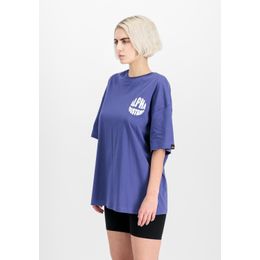 T-Shirt Alpha Industries "Logo Backprint T-Shirt W", Damen, Gr. L, lila (night lila), Obermaterial: 100% Baumwolle, Shirts T-Shirt