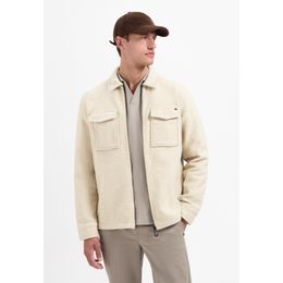 Langarmhemd NO EXCESS "NO EXCESS Overshirt mit Wollrei&szlig;verschluss", Herren, Gr. 3XL, Normalgr&ouml;&szlig;en, beige (kit), 100% Polyester, regular fit, Hemden