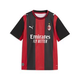 Trainingsshirt Puma "AC Milan 26/27 Heimtrikot Jugendliche", Kinder, Gr. 116, schwarz for all time rot, Obermaterial: 100% Polyester. Rippe: 3% Elasthan, 97% Polyester. Einsatz: 100% Polyester, gestreift, regular fit, Rundhals, Shirts