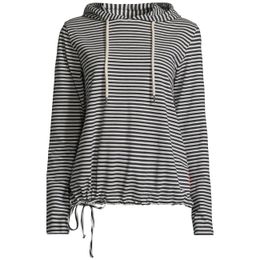 Kapuzenpullover SALZHAUT "Hoodie SCHIEPEN", Damen, Gr. XS, blau (navy sanftes wei&szlig;), Obermaterial: 95% Baumwolle CO. 5% Elasthan EL., Pullover Kapuzenpullover