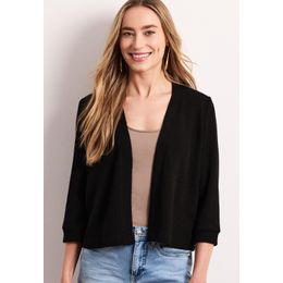 Cardigan Street One, Damen, Gr. 40, schwarz, Stoff, 49% Polyester, 41% Baumwolle, 10% Viskose, unifarben, normal normal, ohne Ausschnitt, B&uuml;ndchen, Strickjacken, aus elastischem Materialmix