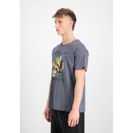T-Shirt Alpha Industries "Gremlin T-Shirt", Herren, Gr. M, grau (grauschwarz), Obermaterial: 100% Baumwolle, Shirts T-Shirt