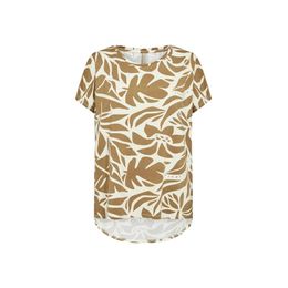 Kurzarmhemd soyaconcept "Soya Concept T-shirt SC-MARICA", Damen, Gr. L, Normalgr&ouml;&szlig;en, braun (7120c butternut combi), Obermaterial: 93% Lyocell, 7% Elasthan, Hemden