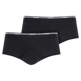 Slip Jockey "Modern Classic 1850", Herren, Gr. L, schwarz, Feinripp, Obermaterial: 100% Baumwolle, unifarben, Unterhosen Slip, mit Eingriff, atmungsaktiv, Stretchbund