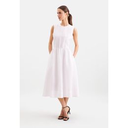 Sommerkleid Seidensticker, Damen, Gr. XS (34), Normalgr&ouml;&szlig;en, wei&szlig;, 100% Leinen, unifarben, regular fit, Rundhals, Kleider Sommerkleid, Ohne Arm Rundhals Uni