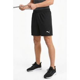 Trainingsshorts Puma "TEAMRISE TRAINING SHORTS JR", Kinder, Gr. 140, N-Gr, schwarz-wei&szlig; (Puma schwarz, Puma wei&szlig;), Interlock, Obermaterial: 100% Polyester, unifarben, regular fit kniebedeckend, Hosen, aus Interlock-Material, mit Rei&szlig;verschluss, kniebedeckender Schnitt