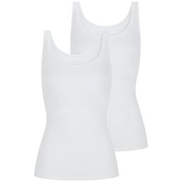 Unterhemd Mey "Superfine Organic", Damen, Gr. 40, N-Gr, wei&szlig;, Single Jersey, Obermaterial: 92% Baumwolle, 8% Elasthan, k&ouml;rpernah, Rundhals, Unterhemden Unterhemd, breite Tr&auml;ger, tiefer Rundhalsausschnitt, Single Jersey, elastisch