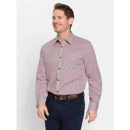 Langarmhemd Marco Donati, Herren, Gr. 41/42, Normalgr&ouml;&szlig;en, rot (bordeaux, kariert), 100% Baumwolle, gemustert, kariert, klassisch, Hemden