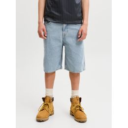 Jack & Jones Shorts JACK & JONES JUNIOR "JJIALEX JJNORREBRO SHORTS SQ 400 JNR", M&auml;dchen, Gr. 128, N-Gr, light blau denim, Denim/Jeans, Obermaterial: 100% Baumwolle, used, relaxed fit ca. Mitte Oberschenkel, Hosen Shorts, Baumwolle, relaxed/baggy fit
