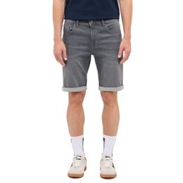 Slim-fit-Jeans Mustang "Herren Style Chicago Shorts Z", Herren, Gr. 32, 803 dunkelgrau, Denim/Jeans, 82% Baumwolle, 17% Polyester, 1% Elasthan, unifarben, slim fit, Jeans Slim-fit-Jeans
