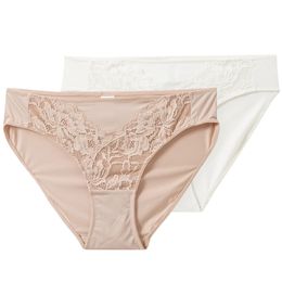 Gina Benotti 2 Damen Slips mit Spitze