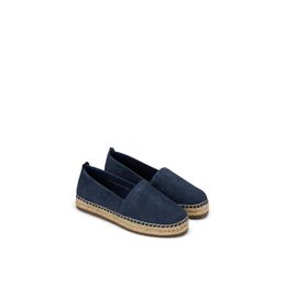 Marc O'Polo Espadrille MARC O'POLO "Gem", Damen, Gr. 41, dunkelblau, Ziegenveloursleder, unifarben, Schuhe Espadrille, Slipper, Halbschuh, Schlupfschuh, Sommerschuh mit Jutebezug
