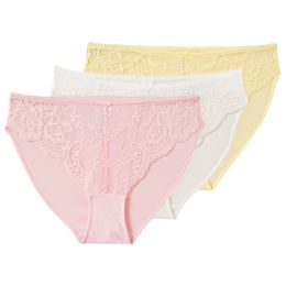 Gina Benotti 3 Damen Slips mit Spitze