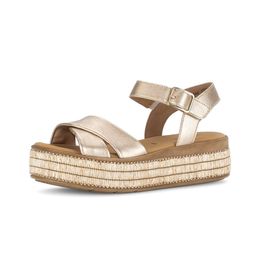 Plateausandaletten Gabor "Plateau Sandale", Damen, Gr. 35,5, gold, Schuhe