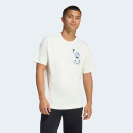 T-Shirt adidas Sportswear "M ED PADEL T", Herren, Gr. XL, wei&szlig; (sanftes wei&szlig;), Obermaterial: 100% Baumwolle, normal, Rundhals, Shirts T-Shirt, Print T-Shirt