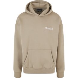 Kapuzensweatshirt DROPSIZE "Dropsize Herren Heavy Oversize Embo Hoodie", Herren, Gr. S, beige (weatherotteak), 70% Baumwolle, 30% Polyester, Sweatshirts